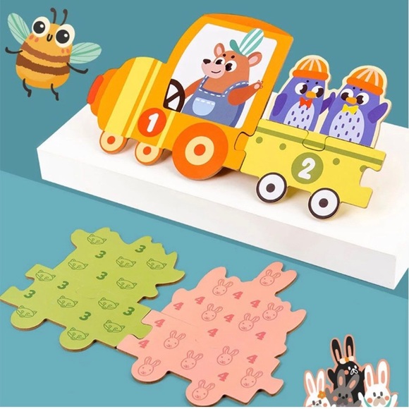 Toys | Number Floor Puzzle For Kids Forest Animals Train Traffic Jigsaw ...